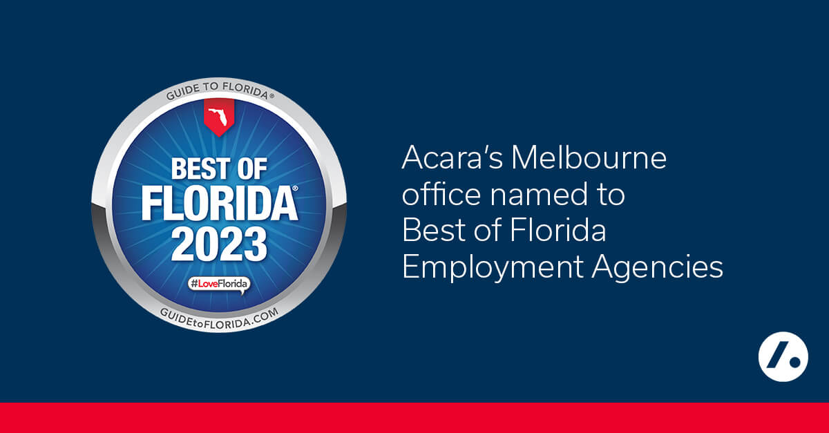 Acara Melbourne Named Best of Florida Winner in the Employment Agencies ...